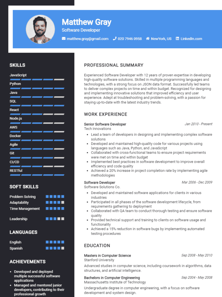 Free online CV Maker and Resume Builder with AI