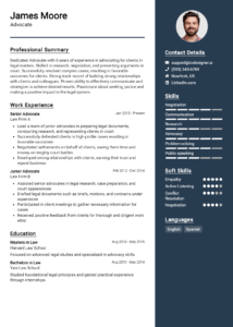 Advocate Resume Example for 2025: Samples & Best Practices - CVDesigner.ai