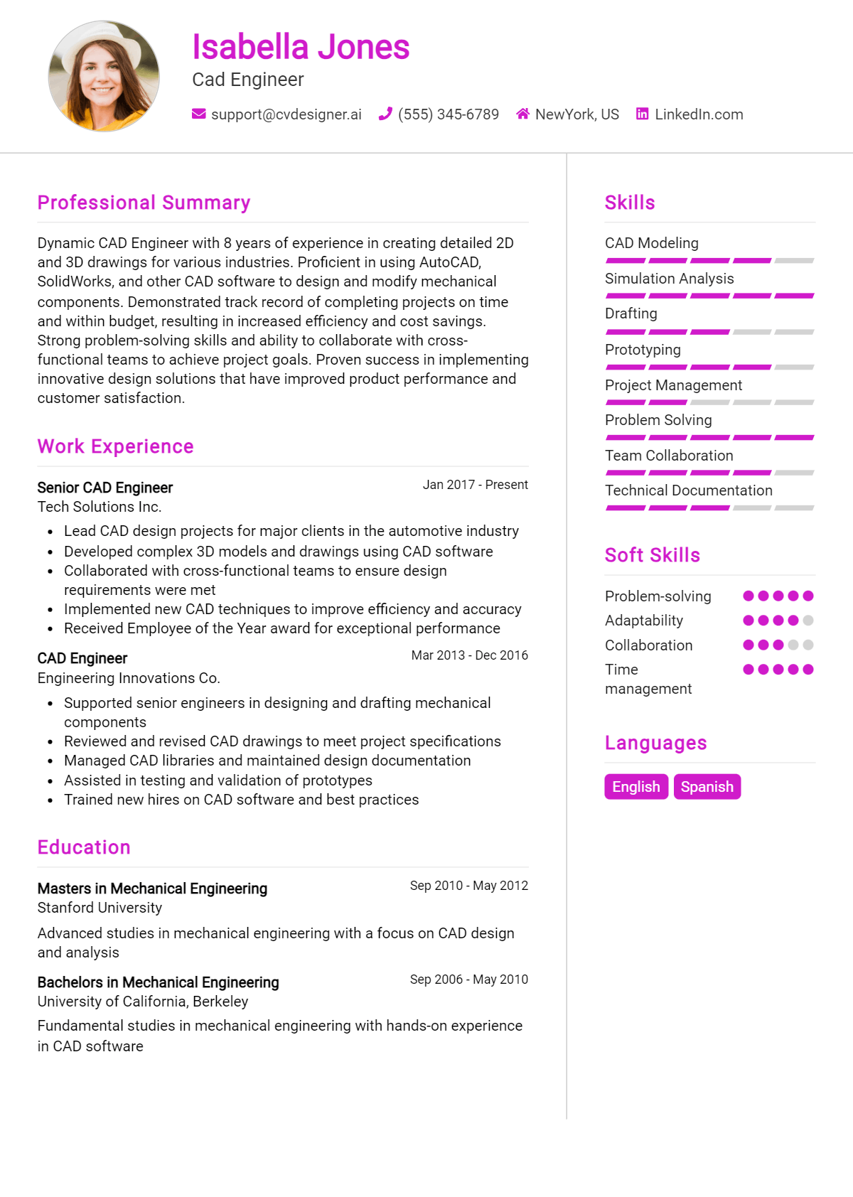 9 CAD Engineer Resume Examples And Templates for 2024 - CVDesigner.ai 9 CAD Engineer Resume Examples And Templates for 2024 - CVDesigner.ai