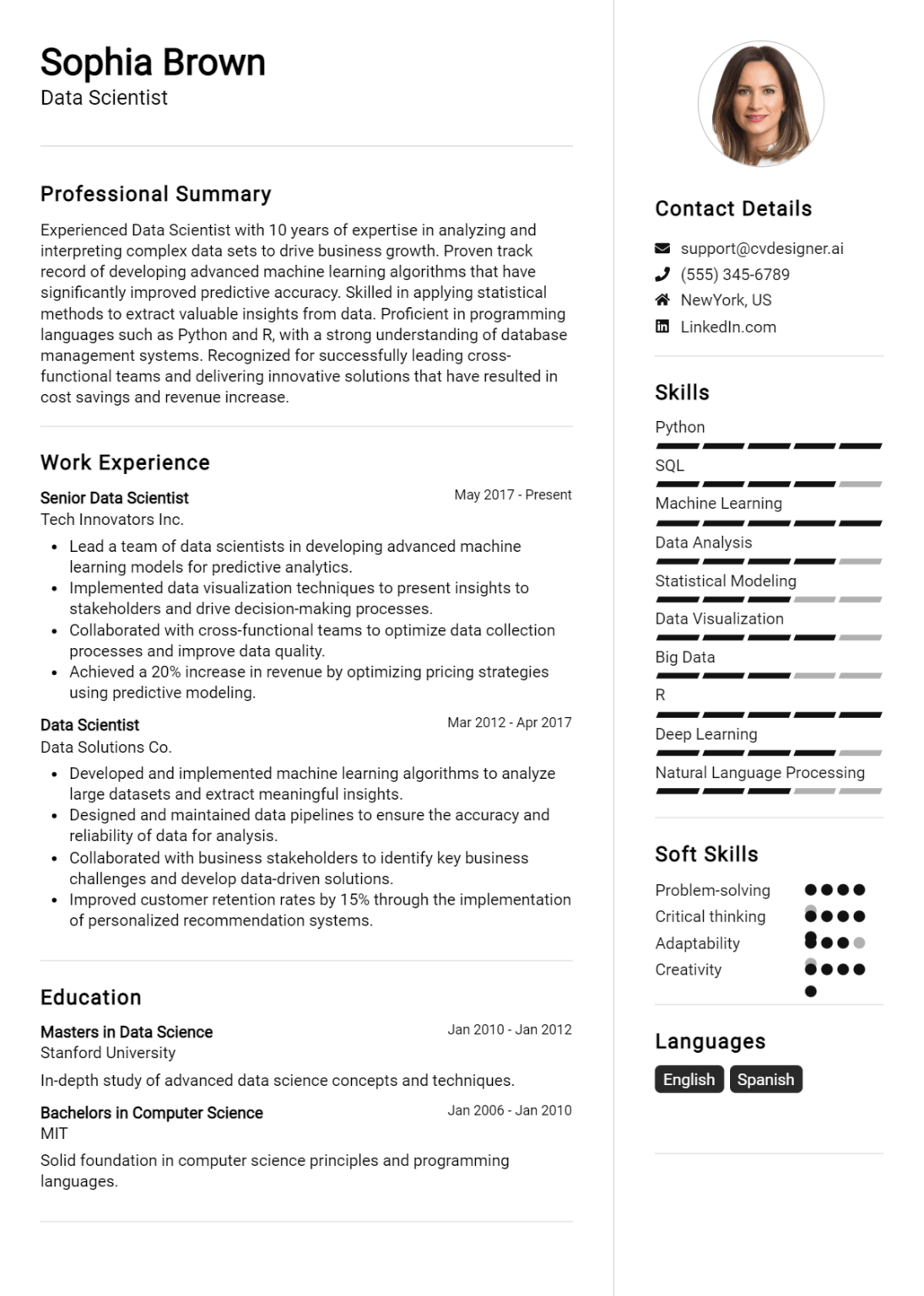 9 Scientist Resume Examples for 2025: Top CV Skills - CVDesigner.ai