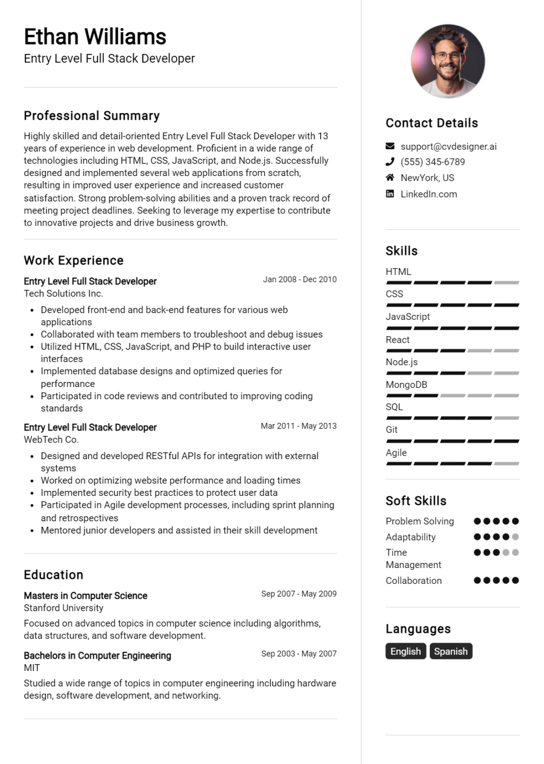 15 Full Stack Engineer Developer CV Examples for 2024: Free ...