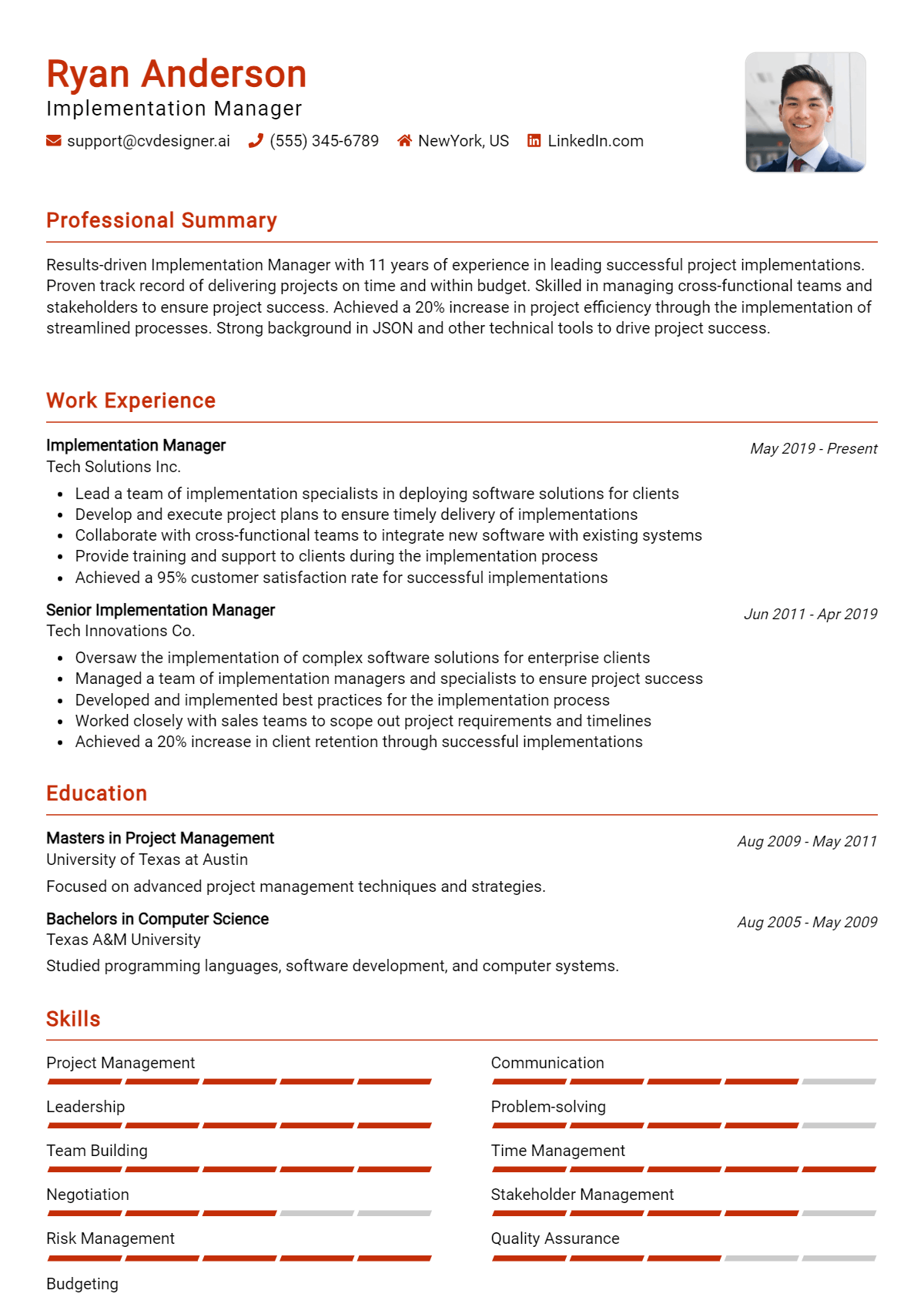 Implementation Manager Resume Example for 2024: Free Templates ... Implementation Manager Resume Example for 2024: Free Templates ...