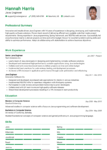 Java Engineer Resume Example for 2024: Ultimate Guide - CVDesigner.ai