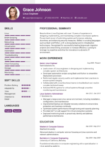 Linux Engineer Resume Example for 2024: Effective Tips - CVDesigner.ai
