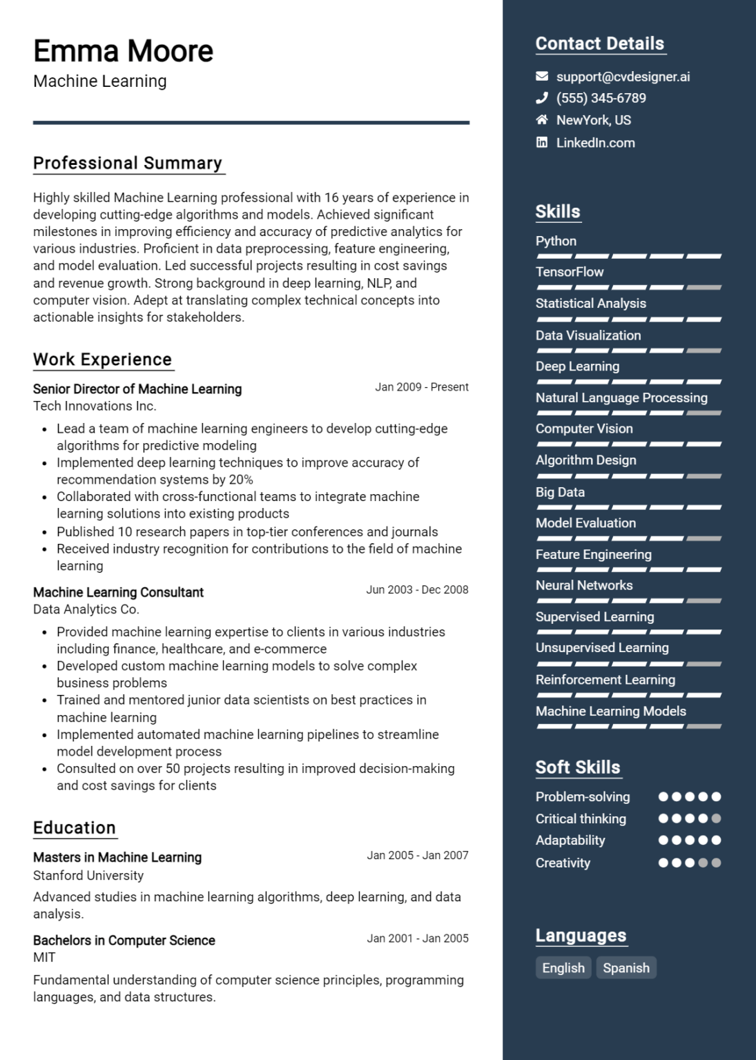 16 Artificial Intelligence CV Examples & Templates for 2024: Best Tips ...