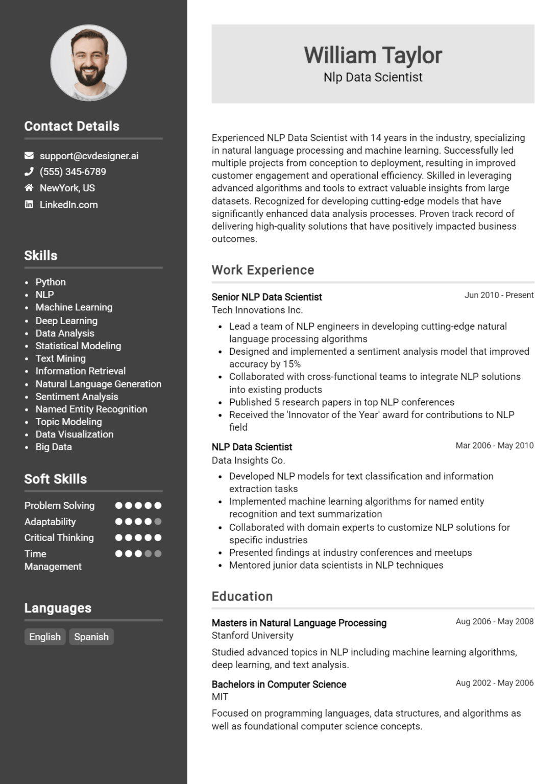 16 Artificial Intelligence CV Examples & Templates for 2024: Best Tips ...