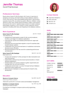 Oracle Pl Sql Developer Resume Example for 2024: Free Guide - CVDesigner.ai