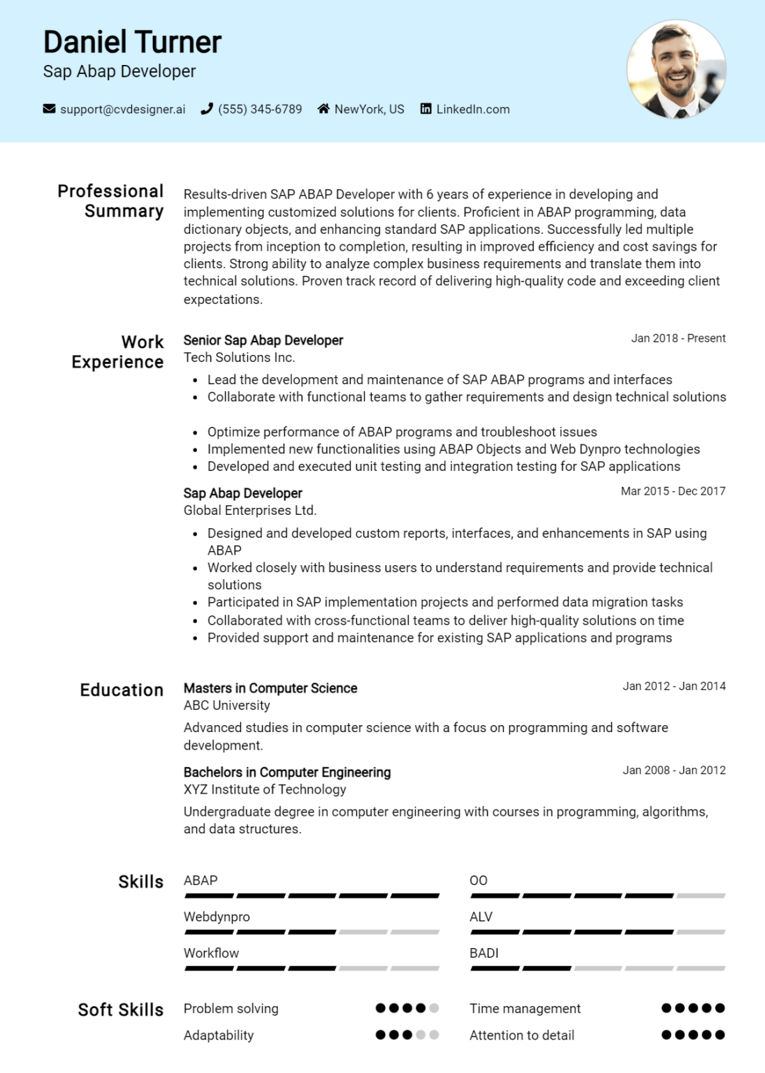 SAP ABAP Developer Resume Example for 2024: Free Examples - CVDesigner.ai SAP ABAP Developer Resume Example for 2024: Free Examples - CVDesigner.ai