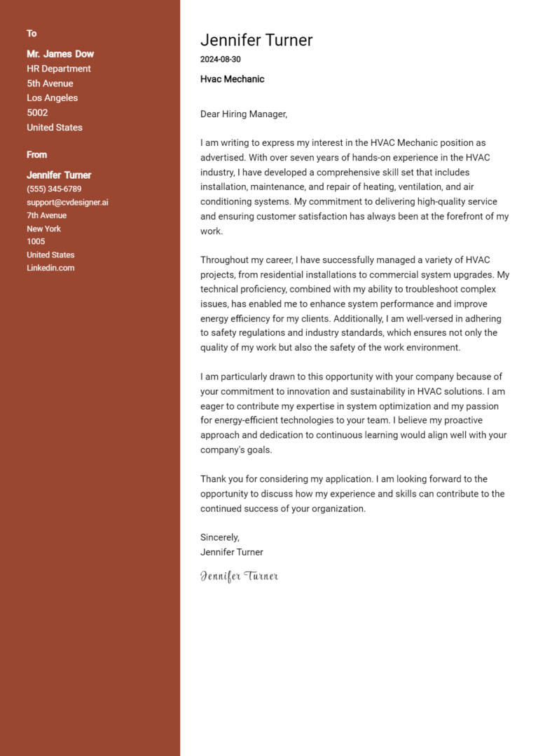 19 Mechanic Cover Letter Examples for 2024 (Free Templates) - CVDesigner.ai 19 Mechanic Cover Letter Examples for 2024 (Free Templates) - CVDesigner.ai