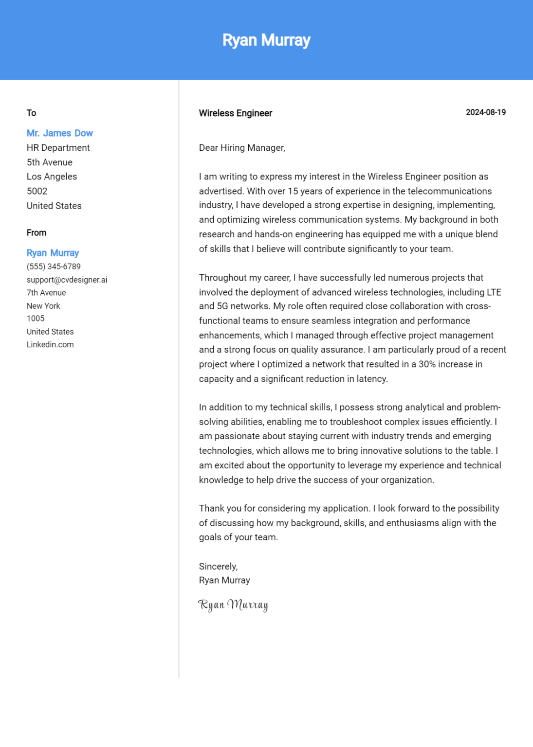 18 IT Engineer Cover Letter Examples for 2024 (Writing Guide ...